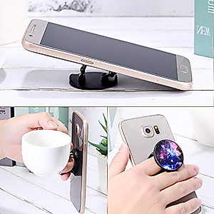 Weewooday 10 Pieces Phone Grip Holder Nebula Collapsible Phone Holder Self-Adhesive Sublimation Phone Holders for Smartphone and Tablets