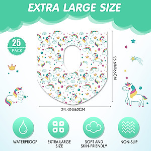 Reginary 25 Packs Disposable Toilet Seat Covers Extra Large Individually Wrapped for Kids and Adults, Portable Non Slip Waterproof Potty Seat Covers for Toddlers Potty Training, Travel