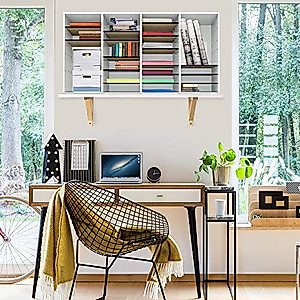 Adir Wooden Literature Organizer Sorter - Stackable Mail Craft Paper Storage Holder with Removable Shelves for Office, Classrooms, and Mailrooms Organization (36 Compartment, White)