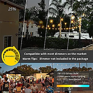 Svater Outdoor String Lights 100ft ST38 Patio String Lights with 52 Waterproof Shatterproof LED Bulbs(2 Spare) Connectable Lights for Outside Backyard Garden Porch