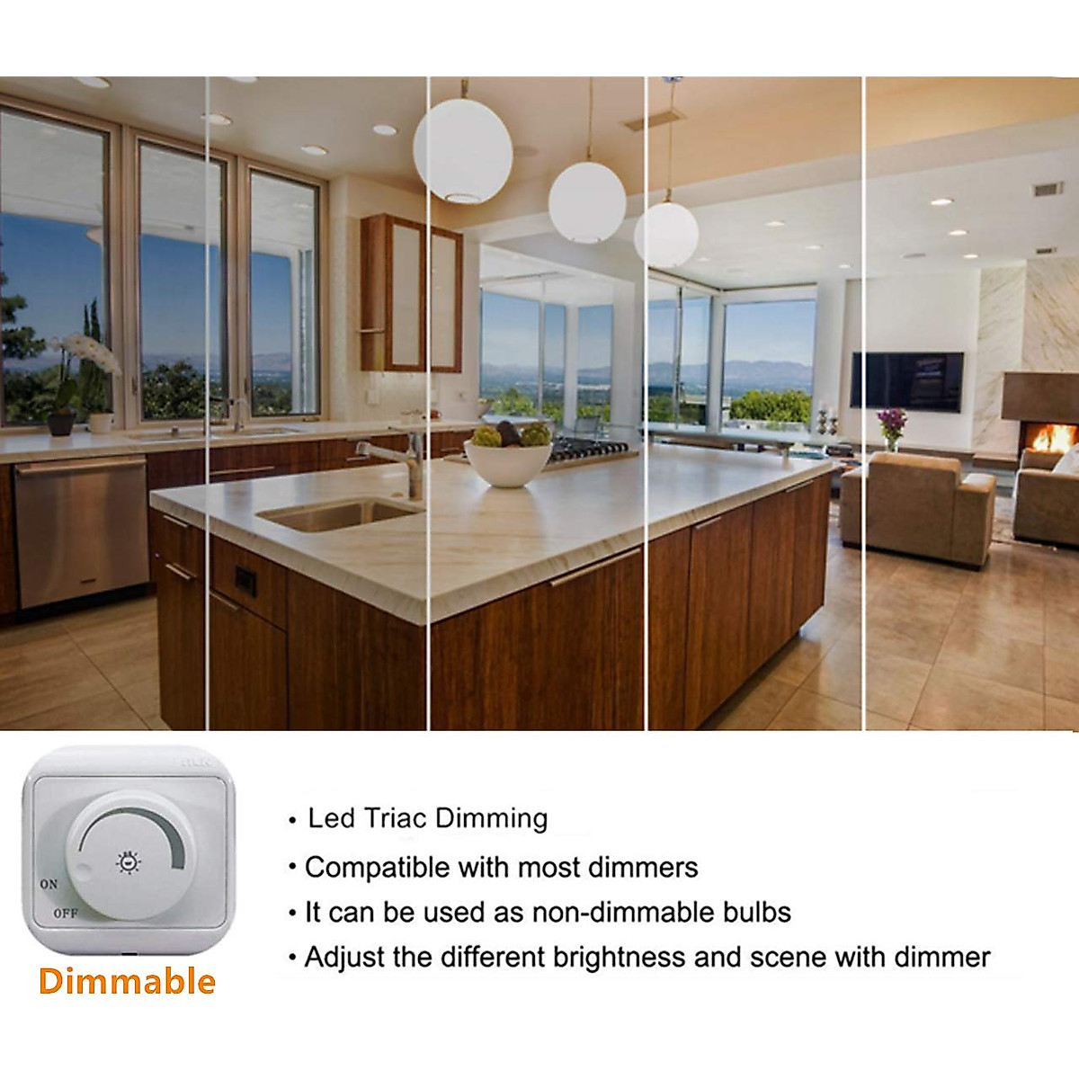 Yanhesen E17 Led Bulb Dimmable 8W Under Microwave Over Stove Light,Warm White 3000K 75W Halogen Equivalent,AC110-130V 360 Degree E17 Intermediate Base Light 4-Pack