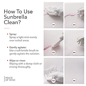 Sunbrella Clean Multi-Purpose Fabric Cleaner | All-in-One Solution for Water-Safe Fabrics and Vinyl | Upholstery Cleaner, Removes Stains & Spills | Non-PFAS | 16 fl oz