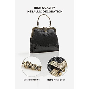 BABEYOND Clutch Purses for Women - Evening Bag Formal Metallic Bridal Beaded Handbag for Wedding 1920s Prom Party