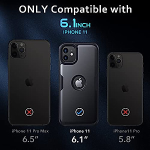 DETAKER Designed for iPhone 11 Case, Double Layers Shockproof Heavy-Duty Case Anti-Scratches Lightweight Protective Slim for iPhone 11 Case 6.1 inch, Black
