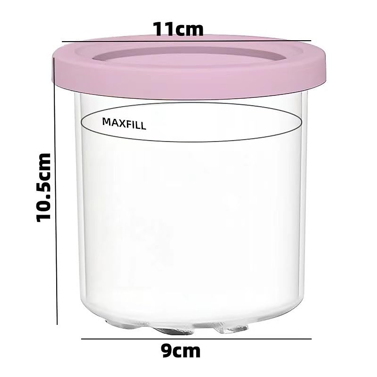 Pints for Ninja NC301 CREAMi Ice Cream Maker,for Ninja NC299AMZ NC300 & NC301 Creami Deluxe Pints 4 Pack 16oz Creamy Icecream Containers Cups Jars Tubs Canisters Set, Compatible with Ninja Ice Creami