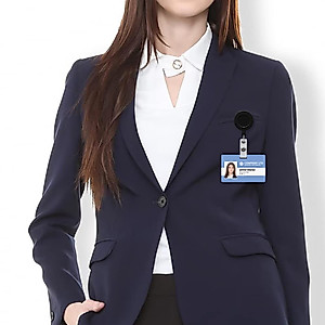 Soleebee 1 Pack Nurse Badge Reel, 24'' Retractable Badge Holder with 360° Swivel Alligator Clip Solid Color ID Badge Holder for Nurse Doctor Teachers Students Badge Reel (Black)