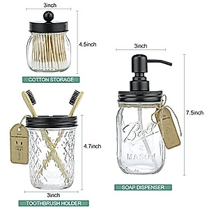 IMAVO Bathroom Accessories Set 6-Piece & Mason Jar Bathroom Accessories Set 4-Piece,Bathroom Accessory Set Complete,Farmhouse Decor Bathroom Set