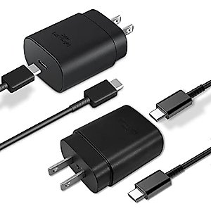 Super Fast Charger Type C 2 Pack 25W USB C Wall Charger for Samsung Galaxy S22 / S22 Ultra / S22+ / S21 / S21 Ultra / S21+ / S20 / S20 Ultra/Note 20 Ultra/Note 10 Plus/Z Fold 3