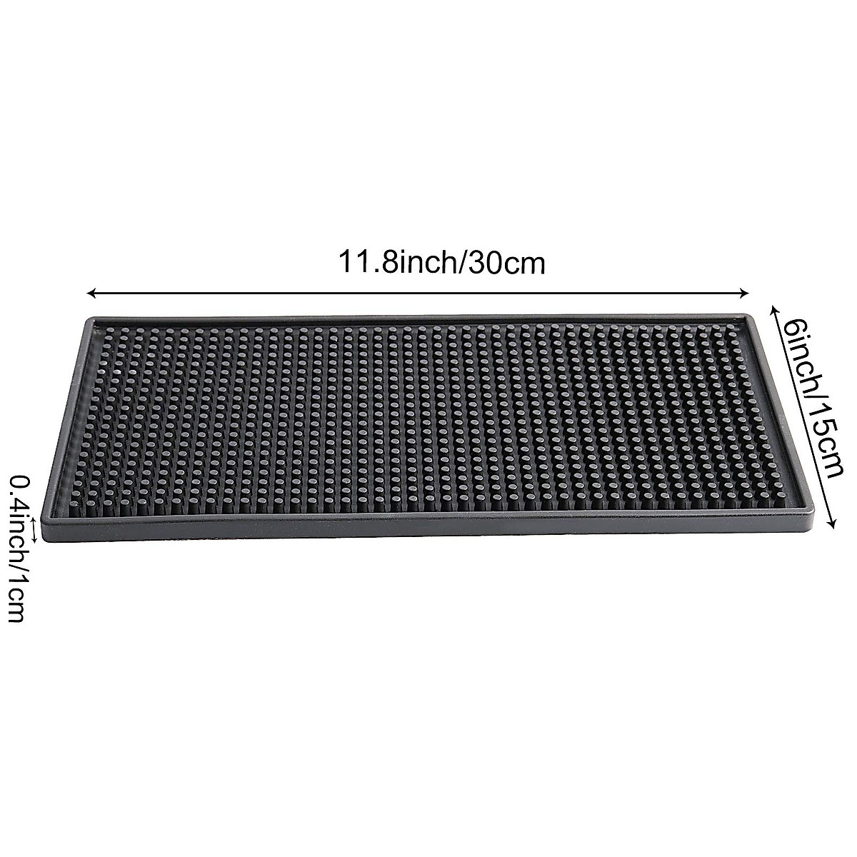 ZOENHOU 3 PCS 12 x 18 Inch Bar Service Mat, Black PVC Heavy Duty Barber Spill Mats, Non-Slip Heat Resistant Protective Pad Tools Countertop Spill Bar Mat for Bar, Kitchen, Restaurant, Hotel
