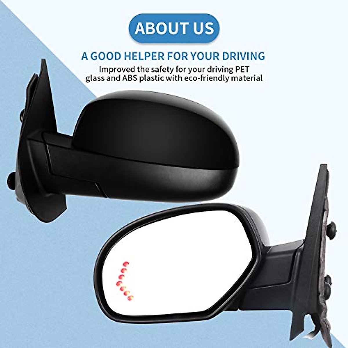 ECCPP Driver Side View Mirror Fit For Chevy For GMC Automotive for 2007-2013 For Chevy For GMC with Amber Arrow Turn Signal Power Controlling Heated Features