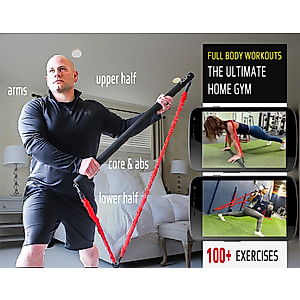 VPX Pro Fitness Home Gym 3.0 | 14pc Accessories | Adjustable Lifting System | Replaces Weight, Cable, & Machine Training with Suspension Resistance Power | Men & Women | Up to 220 lb of Resistant Max