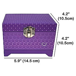 My Tiny Treasures Box Company Ballerina Music Box (Heart Ballerina Music Box - Purple)