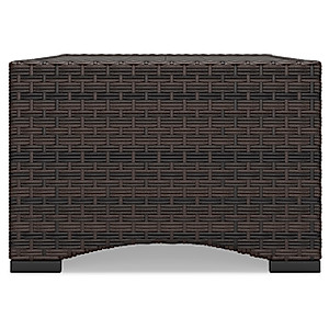 Signature Design by Ashley Windglow Outdoor Coffee Table, 44" W x 25" D x 17" H, Dark Brown