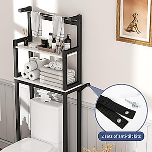 Aquzee Bathroom Shelf Over Toilet, Heavy Duty Space Saving 3-Tier Storage Shelving Rack Organizer