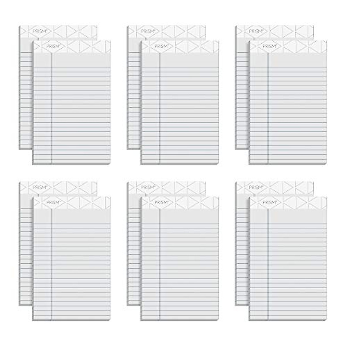 Tops 63060 Prismt Plus Jr. Legal Rule Writing Pads, 5x8, Pastel Gray, 50 Sheets/pad, 12/pk