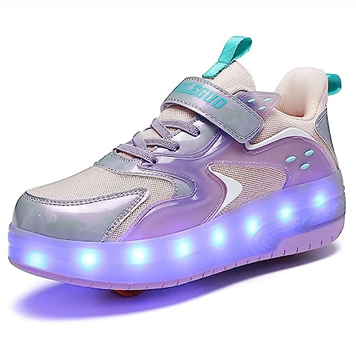 CEIEOE Boys Girls Roller Sneakers Shoes with 2 Wheels 16 LED Light Model Rechargeable Retractable Skateboarding Wheels for Beginner More Balanced Party Birthday Christmas Best Gift