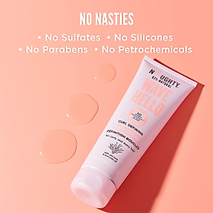 Noughty Wave Hello Curl Defining Shampoo - 97% Natural, Vitamin-Rich Formula for Curly and Wavy Hair, Sulphate-Free Vegan Haircare, 250ml