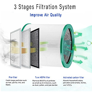 Amalfy 2 Pack of 360° Glass HEPA Filter Replacement Compatible with Dyson Pure Cool Link TP01/TP02 Purifying Tower Fan, Dyson Pure Cool Me BP01 Personal Purifying Fan