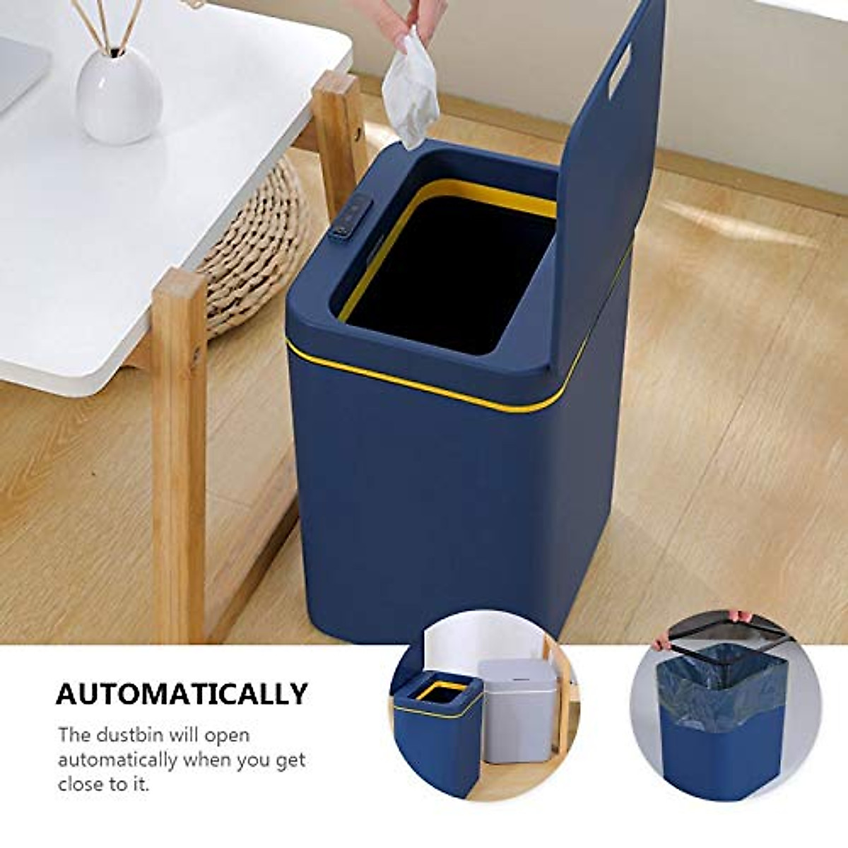 CZDYUF Intelligent Trash Can Contactless Garbage Can Automatic Induction Dustbin Suitable for Study, Living Room