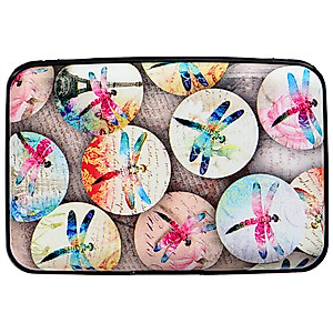 VICHLINE RFID Credit Card Holder Blocking Wallet for Women Men Mini Metal Slim Hard Aluminum Business Card Case (Watercolor Dragonfly)