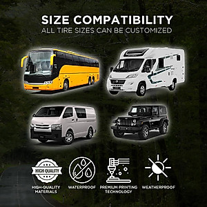 TESFANS PVC Leather Custom Spare Tire Cover - Durable Personlized Tire Cover with Your Logo Photo Design - Heavy Duty Spare Tire Covers Compatible for Jeep Wrangler Trailer SUV Bronco RV