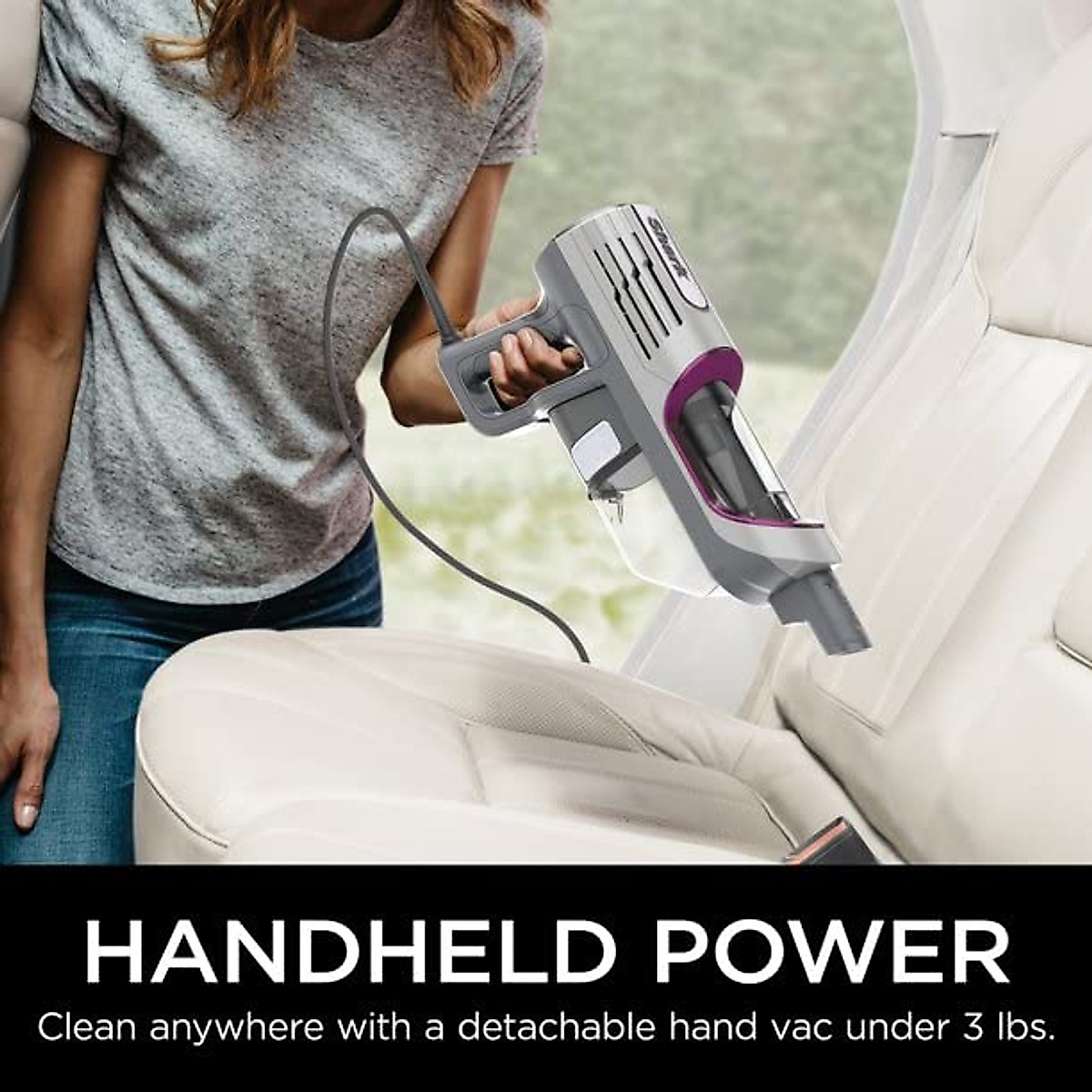 SHARK Shark HZ2000 Vertex Ultralight Corded Stick Vacuum with DuoClean PowerFins and Self-Cleaning Brushroll Magenta (Renewed)