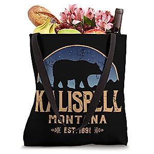 Kalispell Montana MT Big Sky Country Bear & Mountains Tote Bag