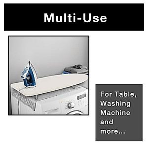 Smart Design Compact Tabletop Ironing Board with Cotton Cover & Foldable Legs - Foam Padding Design - for Clothing, Laundry, & Garments - Home Organization (30 x 12 Inch) [White]