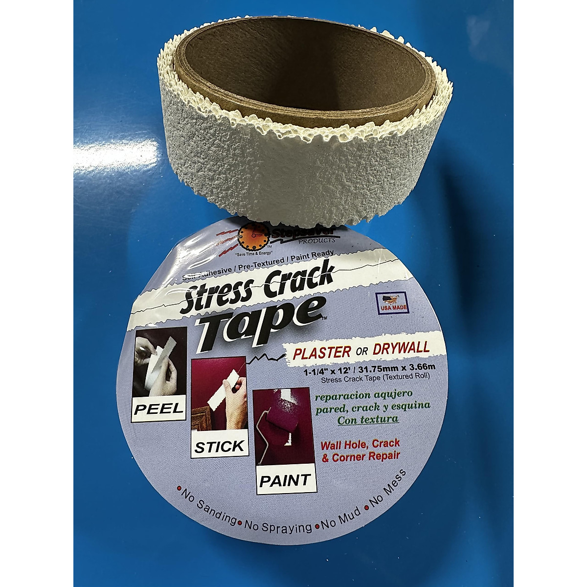 Stepsaver Products Self Adhesive Stress Crack Tape (1.25'' x 12' Textured Roll) Item 7012