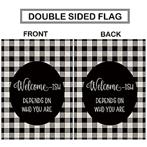 Funny Garden Flag Hanging Quote Burlap Vertical Welcome to Shitshow Flags Outdoor Decoration Double Sided Home Farmhouse Decor12.5 x 18 Inch