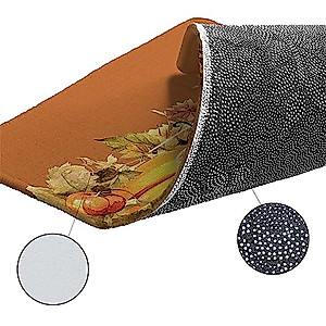 Pumpkin Sunflower Round Area Rug 3.3ft,Washable Outdoor Indoor Carpet Runner Rug for Bedroom,Kitchen,Living Room,Office,Area+Rug Small Bath Door Desk Floor Mat Fall Thanksgiving Harvest Autumn Orange