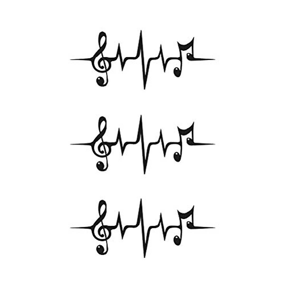 SanerLian Guitar Music Temporary Tattoo Sticker Watercolor Waterproof Adult Men Women Arm Shoulder Back Neck Body Art 10.5X6cm Set of 12 (color3)