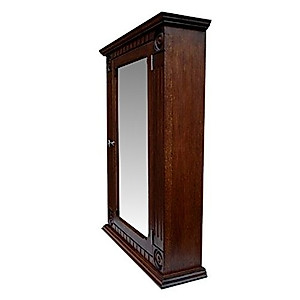 Rosette Dark Walnut Medicine Cabinet/Solid Wood & Handmade/Surface Mount