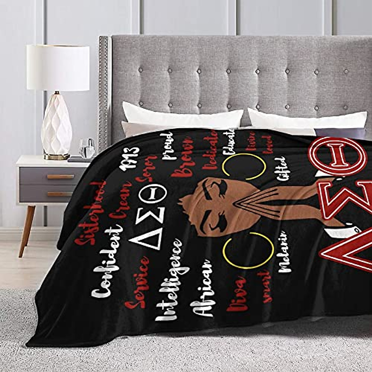 Sorority Gifts Throw Blanket Ultra Soft Fleece Blanket Lightweight Bed Air Conditioner Blanket Quilt Durable Home Decor Blanket Sofa Blanket for All Seasons,50"X40"