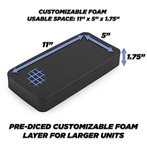 CASEMATIX Miniature Storage Hard Shell Figure Case - 105 Slot Figurine Carrying Case with Customizable Foam Tray Compatible with Warhammer 40k, DND & More!