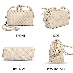 Small Crossbody Shoulder Bag for Women, Mini Camera Bag Card Holder Wallet Purse and Hand-Woven Handbags