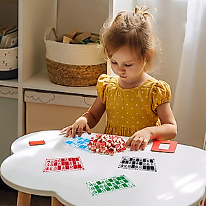 Ipetboom Russian Lotto Board Games Family Bingo Board Game Set of 48 Bingo Cards and 90 Wooden Chess, Great for Adults Kids Family Game Night, Halloween, School Classroom Activity, Bingo Parites