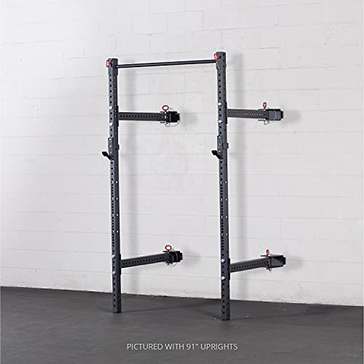 Titan Fitness T-3 Series 82-inch Wall Mounted Folding Power Rack, Space Savings Rack, Folds up to 5â€ from the Wall