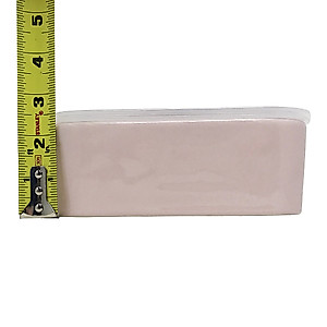 Rae Dunn by Magenta Ceramic Easter Container with vented lid (6.5 x 5 x 2.5) (Small Rectangle (6.5 x 5x 2.5), Jelly Beans/Pink)