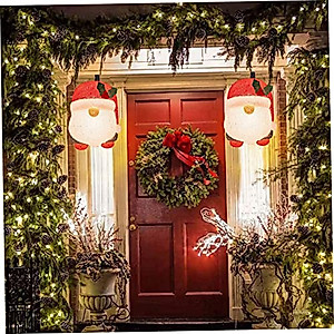 GANAZONO Christmas Lamp Shade Outdoor Light Covers Santa Lampsahde Christmas Porch Light Covers Porch Shades Christmas Ornaments Light Covers for Light Fixtures Holiday Lights Wall Eva