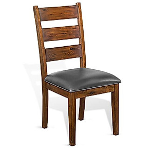 Sunny Designs Tuscany 18" Ladderback Chair with Cushion Seat in Medium Brown