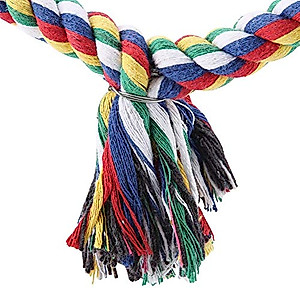 Bird Rope Swing, Cotton Bird Circle Ring Rope Perch Stand Swing Chewing Toy Birdcage Decoration Accessory for African Grey Budgie Parakeet Cockatiel Cockatoo(S)