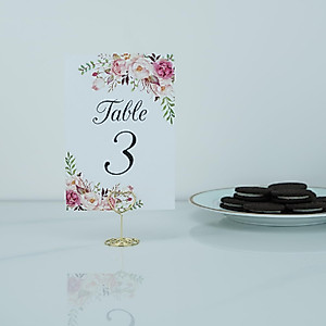 Jofefe 20pcs Mini Place Card Holder, Table Number Holders, Table Card Holders, Table Number Stands, Heart Shaped Table Sign Picture Photo Holder Menu Memo Clips for Valentine's Day Table Decor (Gold)