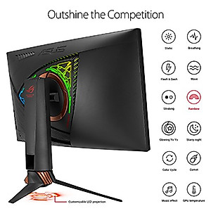 ASUS ROG Swift PG27VQ 27” 1440p 1ms 165Hz DP HDMI G-SYNC Aura Sync Curved Gaming Monitor with Eye Care (Renewed)