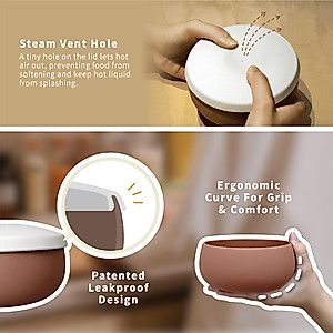 Beso Vida Silicone Bowl Set of 3 with Lids – Multi-Size, Leak-Proof, BPA-Free Food Storage Containers | Freezer, Microwave & Oven Safe | Ideal for Meal Prep, Baby Food & Leftovers (Rocky Gray)