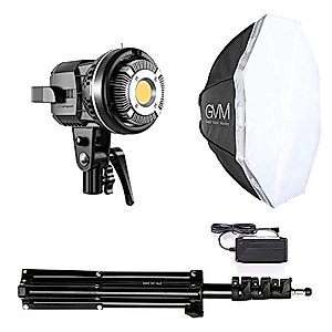 GVM 80W Video Light, Studio Lights for Photography, Softbox Lighting Kit with Bowens Mount, CRI97+ 5600K Colour Temperature , 22in Softbox, Tripod Stand, YouTube, Video, Wedding
