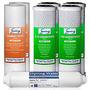 iSpring F7-CTO 1-Year Replacement Filter Kit for 5-Stage Reverse Osmosis, 7-Pack