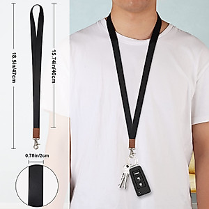 Lanyards for Keys, Black Keychain Long Lanyard for Women Men, Cute Neck Lanyard for ID Badges Wallet