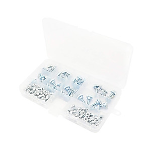 LBY 80pcs Knurled Hand Screw, M4 Flat Knurled Head Fully Threaded Thumb Screws and Wing Nuts 9 Sizes Assortment Kit, Carbon Steel Galvanize