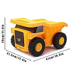 PUQU Monster Truck Design Kids Travel Suitcase Toddler Luggage With Wheels (Yellow)